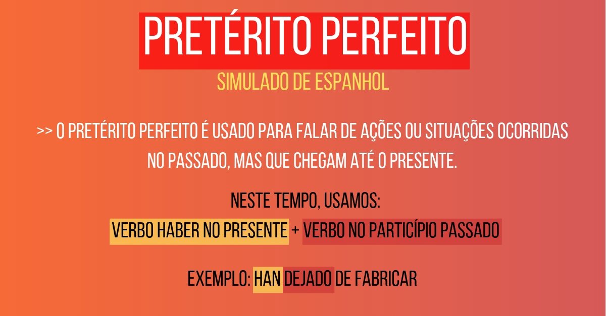 Pretérito perfeito do indicativo - Simulado de Espanhol para o Enem